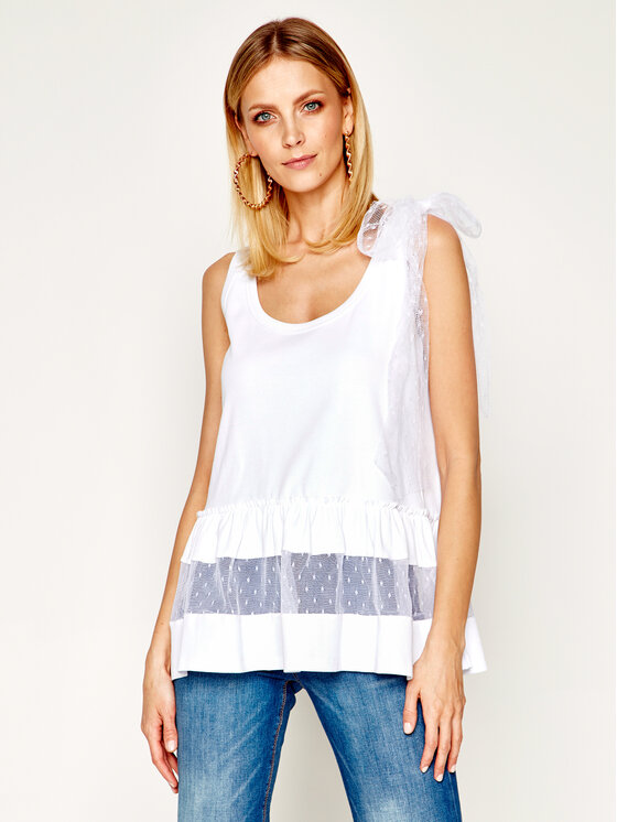 Red Valentino Top TR0MG06F Weiß Regular Fit | Modivo.de