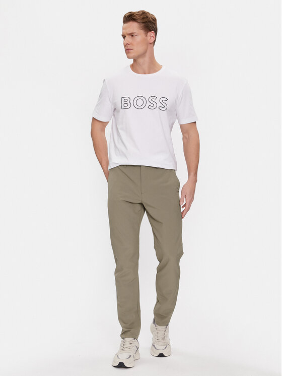 Boss Chinosy T_Commuter 50495497 Zielony Slim Fit | Modivo.pl