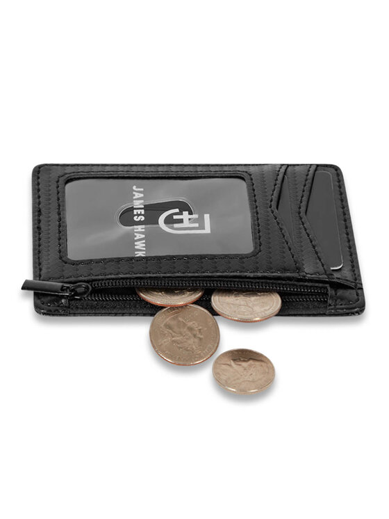 James Hawk Mały Portfel Męski Męski skórzany portfel slim z RFID Szary ...