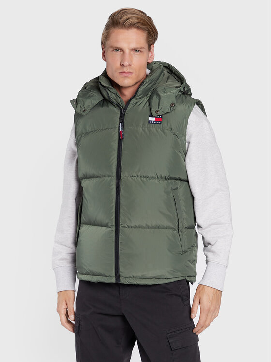 Tommy Jeans Prsluk Alaska Vest DM0DM14447 Zelena Regular Fit | Modivo.hr