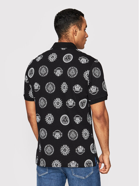 Versace Jeans Couture Polo Print Coin 72GAG626 Μαύρο Regular Fit ...