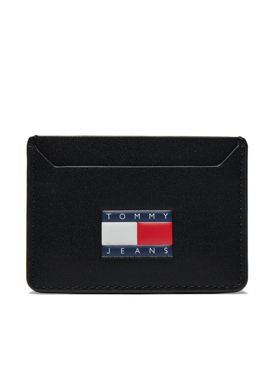 Tommy Jeans Kreditkartenetui Tjm Heritage Leather Cc Holder AM0AM12085 Schwarz