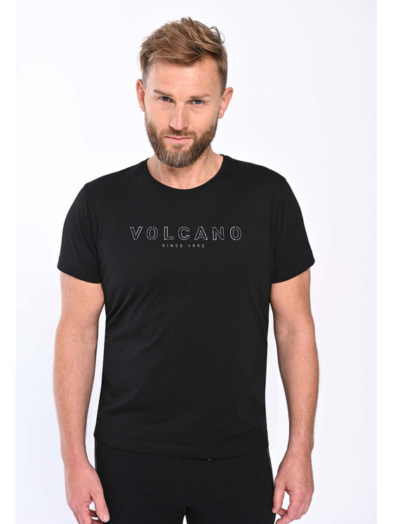 Volcano T-Shirt M02143-W24 Czarny Regular Fit | Modivo.pl