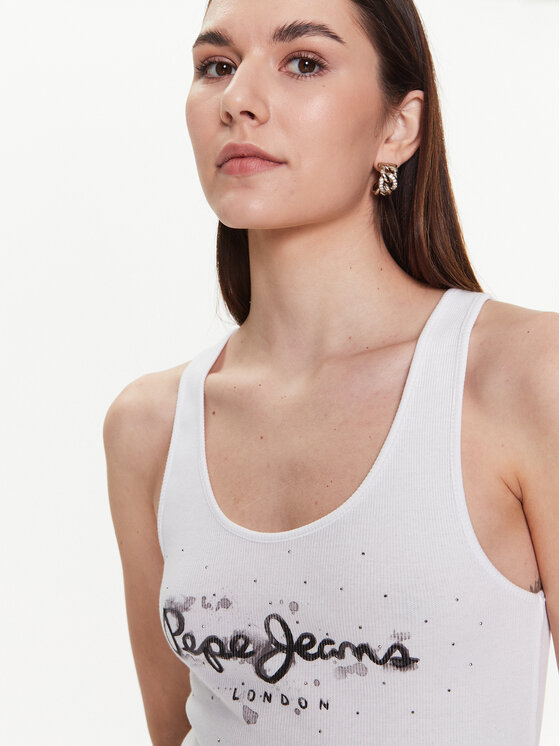 Pepe Jeans Top Ozella PL505474 Biały Regular Fit | Modivo.pl