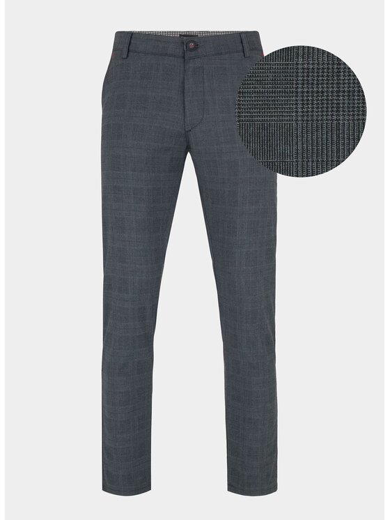 Pako Lorente Spodnie materiałowe P20SF-WX-022 Szary Slim Fit | Modivo.pl