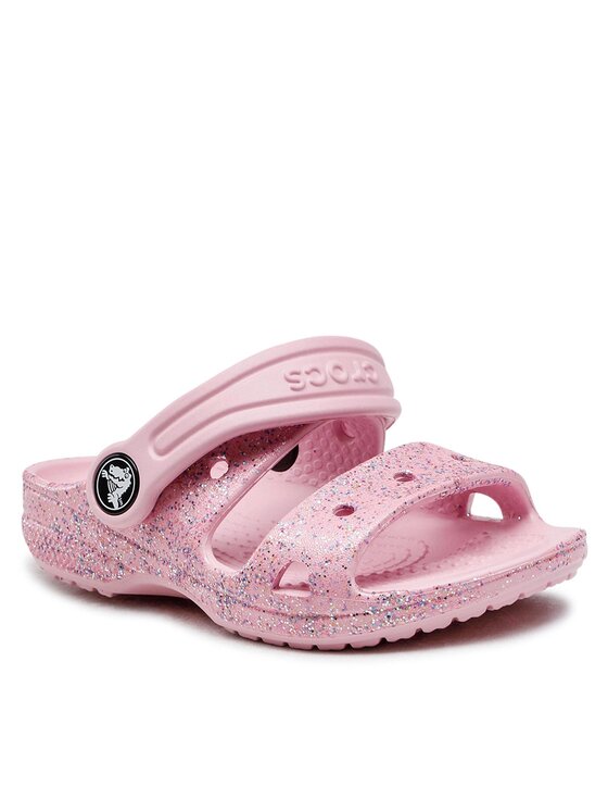 Crocs Klapki Classic Crocs Glitter Sandal T 207983 Różowy | Modivo.pl