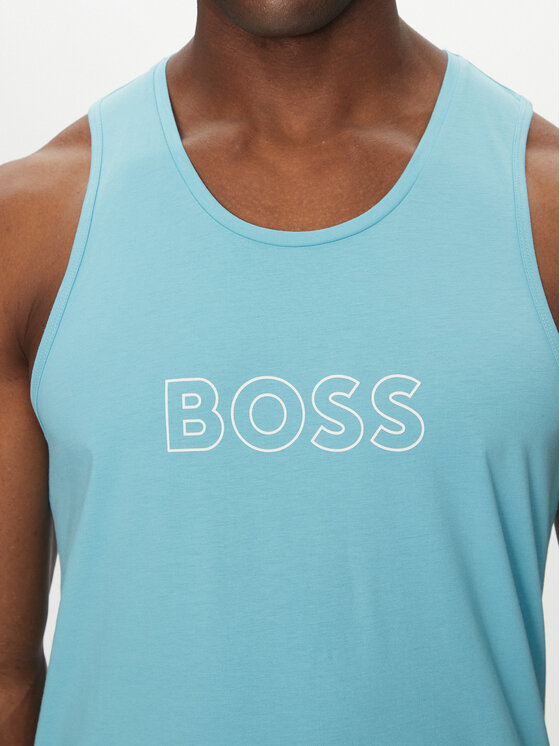 BOSS Tank top Beach 50491711 Błękitny Regular Fit | Modivo.pl