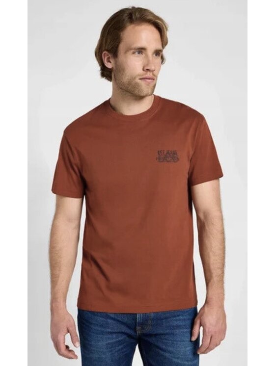 Lee T-Shirt Relaxed Logo Tee Brązowy Relaxed Fit | Modivo.pl