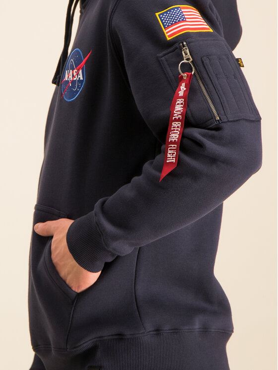 Alpha Industries Mikina Nasa 178317 Tmavomodrá Regular Fit | Modivo.cz