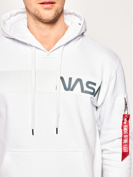 Alpha Industries Mikina Nasa Rs Hoody 198313 Bílá Regular Fit | Modivo.cz