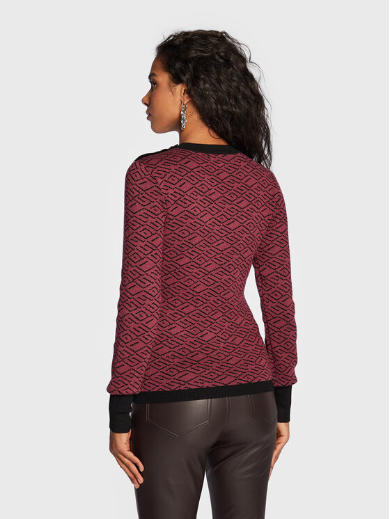 Guess Džemper Logo Jacquard W1BR55 Z1091 Tamnocrvena Slim Fit | Modivo.hr