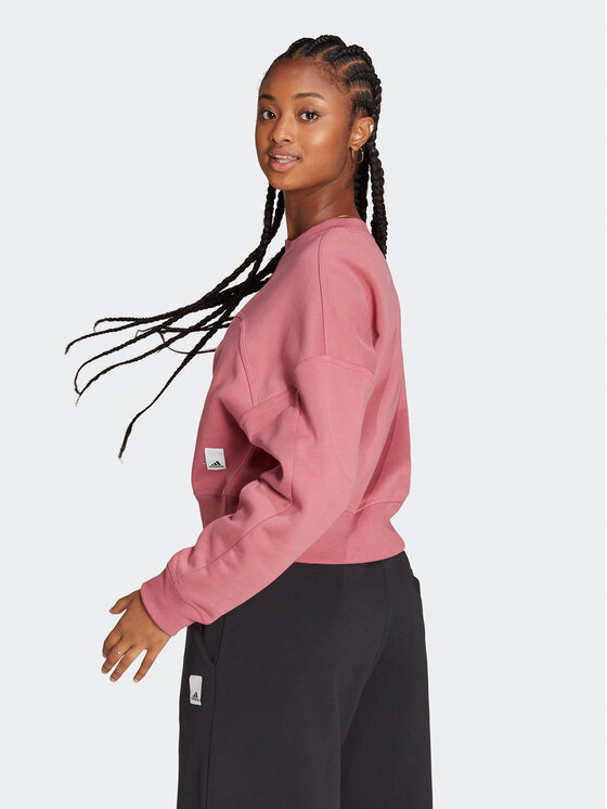 adidas Jopa Lounge Fleece Sweatshirt HZ4377 Roza Loose Fit | Modivo.si