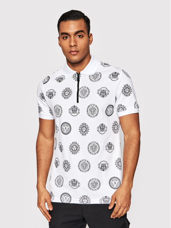 Versace Jeans Couture Polo Print Coin 72GAG626 Bianco Regular Fit ...