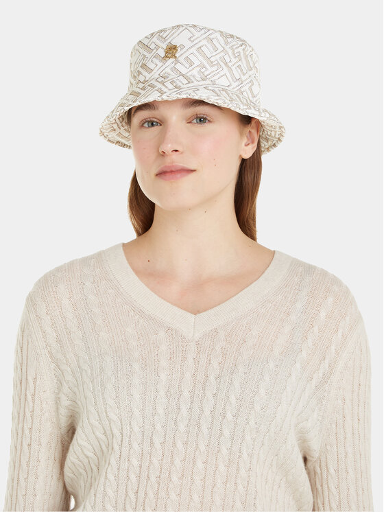 Tommy Hilfiger Platmale Monogram All Over Bucket Hat AW0AW15296 Bēšs ...