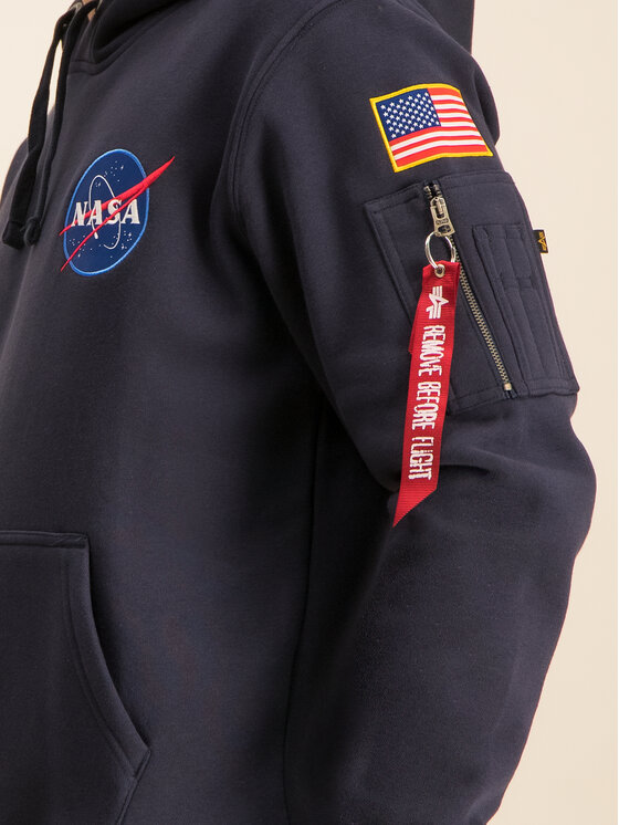 Alpha Industries Mikina Nasa 178317 Tmavomodrá Regular Fit | Modivo.cz