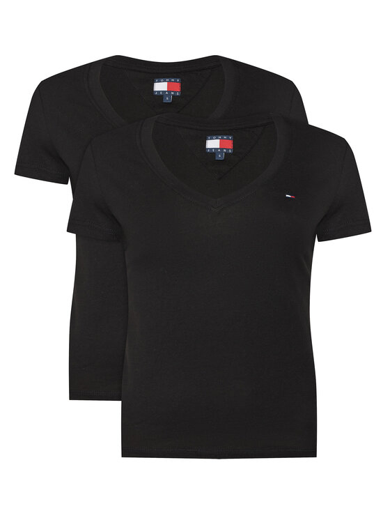 Tommy Jeans Komplet t-shirtów DW0DW21367 Czarny Slim Fit | Modivo.pl