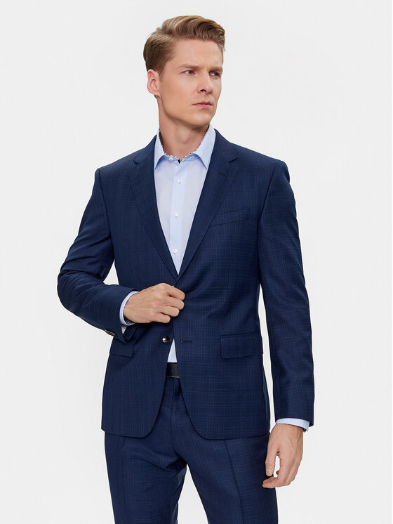 Boss Garnitur H-Huge 50509502 Granatowy Slim Fit | Modivo.pl