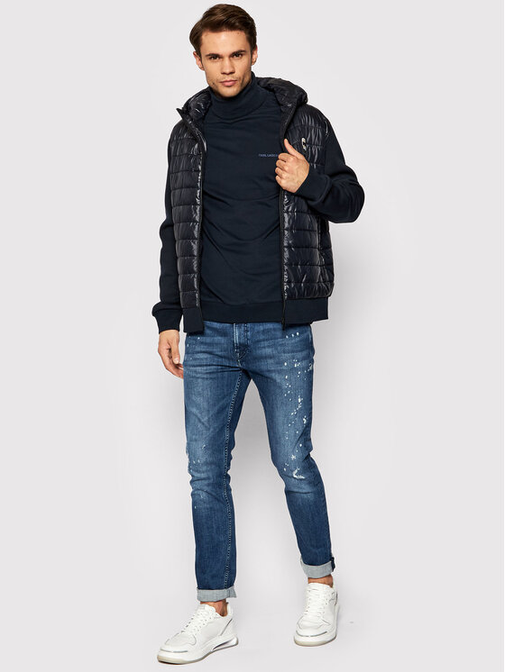 KARL LAGERFELD Golf Ls 755032 512226 Granatowy Regular Fit | Modivo.pl