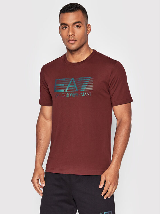 EA7 Emporio Armani T-Shirt 6LPT81 PJM9Z 1495 Bordowy Regular Fit | Modivo.pl