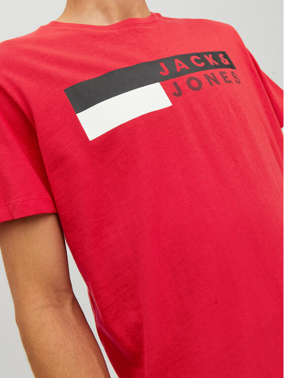 Jack & Jones T-Shirt Corp Logo 12151955 Czerwony Regular Fit | Modivo.pl