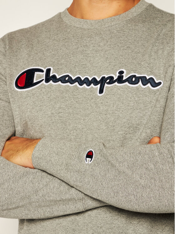 Champion Sweatshirt Satin Script Logo 214188 Grau Regular Fit | Modivo.de