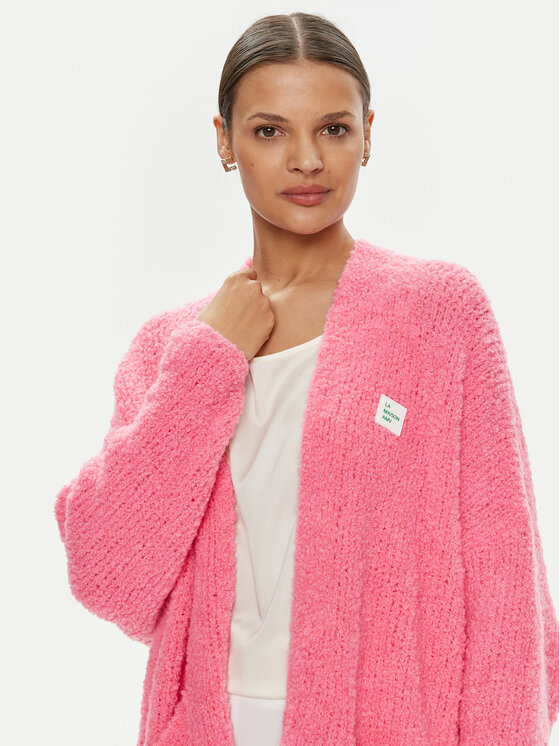 American Vintage Kardigan Zolly ZOL19BE24 Różowy Relaxed Fit | Modivo.pl