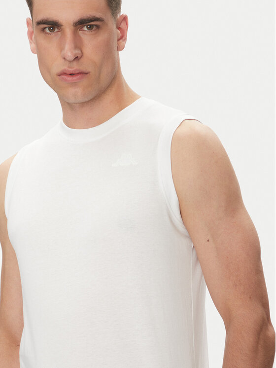 Kappa Tank top Logo Corpo Cadwal 303HZB0 Biały Regular Fit | Modivo.pl