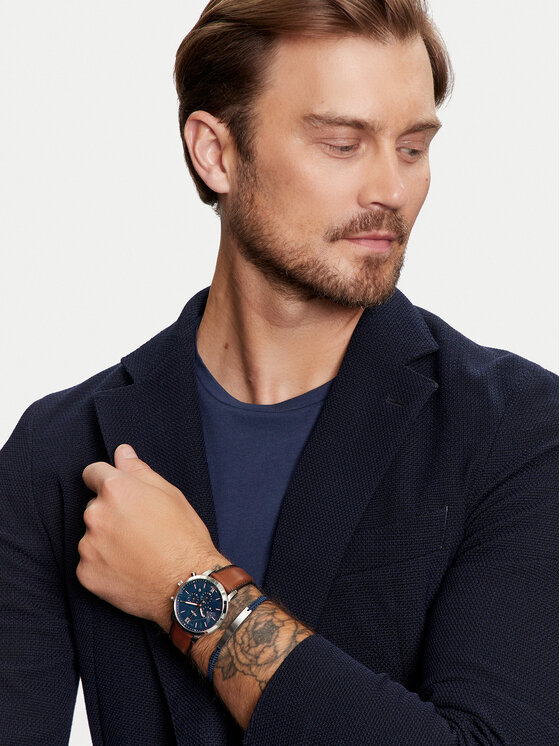 Fossil Zegarek Neutra Chrono FS5708SET Brązowy | Modivo.pl