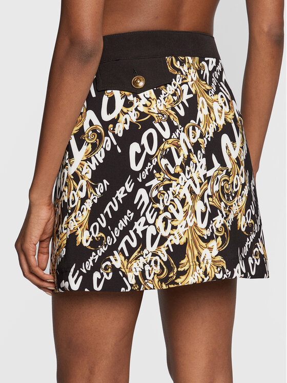 Versace Jeans Couture Trapezförmiger Rock 73HAE801 Schwarz Regular Fit ...