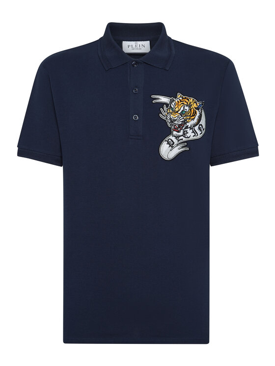 PHILIPP PLEIN Polo 19491 Błękitny Slim Fit | Modivo.pl