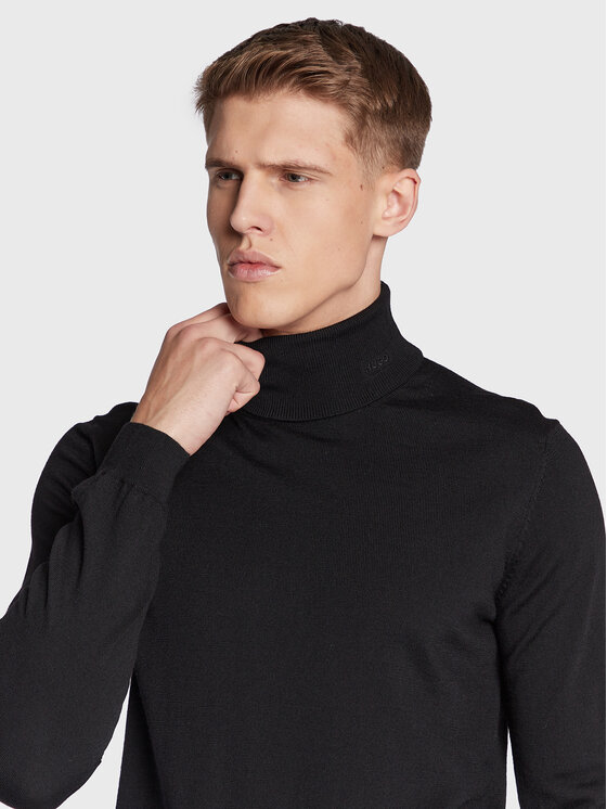 Boss Bluză cu gât San Thomas-M 50474174 Negru Slim Fit | Modivo.ro