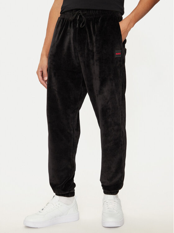 Hugo Долнище анцуг Label 50524795 Черен Regular Fit | Modivo.bg