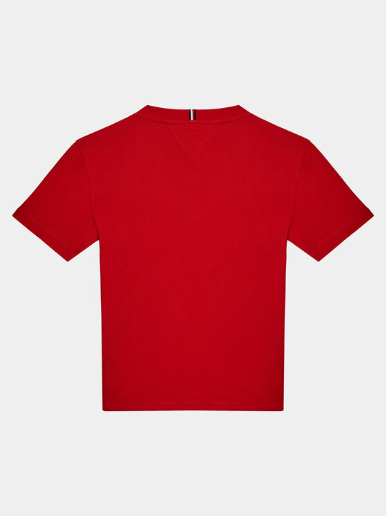 Tommy Hilfiger T Shirt Mesh Varsity Tee S S KB0KB08683 Rot Regular Fit Modivo
