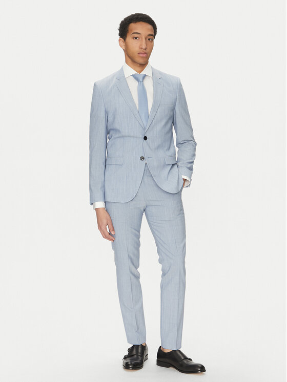HUGO Costum Arti/Hesten232X 50540341 Albastru celest Extra Slim Fit ...