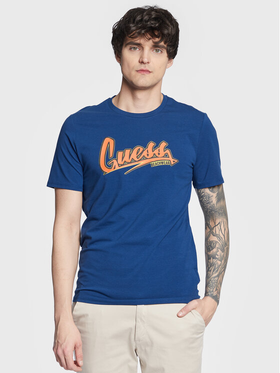 Guess T-shirt Logo F3GI10 J1314 Blu Slim Fit | Modivo.it