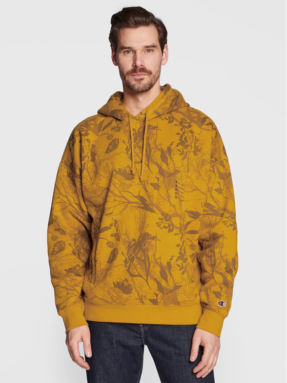 Champion Суитшърт All-Over Nature Print 217914 Жълт Baggy Fit | Modivo.bg