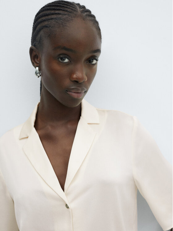 Mango Košile Sassa 67007129 Écru Regular Fit | Modivo.cz