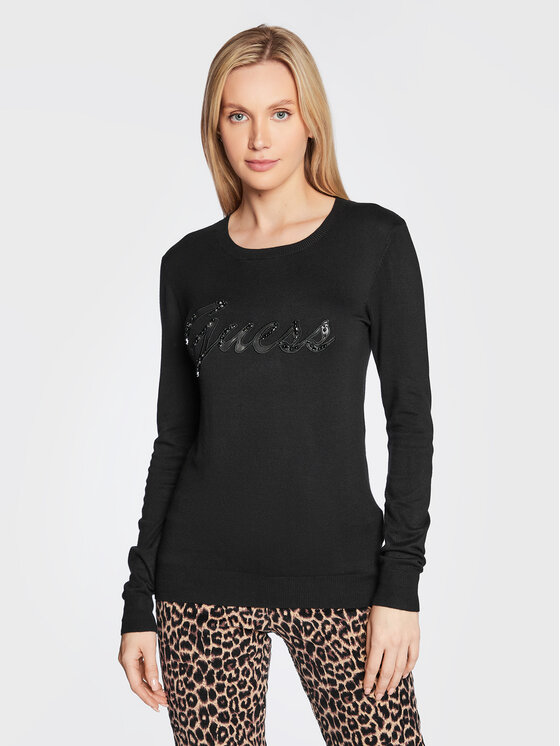 Guess Sweter W2BR51 Z2NQ2 Czarny Slim Fit | Modivo.pl