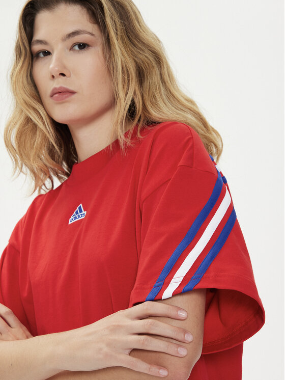 adidas T-shirt Future Icons 3-Stripes IR9136 Crvena Loose Fit | Modivo.hr