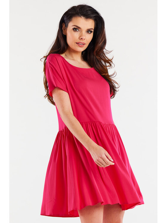 Awama Sukienka A517 Fioletowy Basic Fit | Modivo.pl