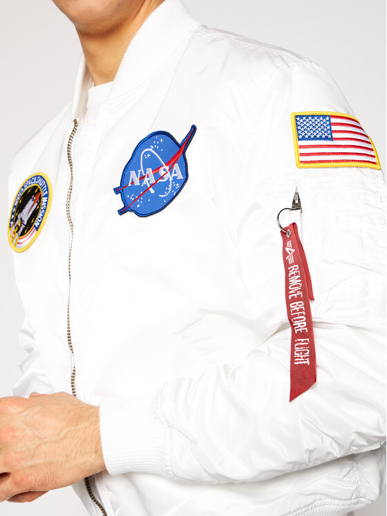 Alpha Industries Bomber striukė Ma-1 Vf Nasa 166107 Balta Regular Fit ...