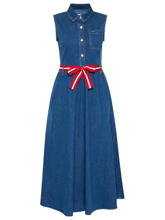 Liu Jo Sukienka jeansowa UA1168 D4435 Granatowy Regular Fit | Modivo.pl