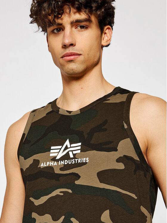 Alpha Industries Tank top Basic Camo 126566C Πράσινο Regular Fit | Modivo.gr