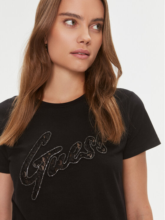 Guess Tricou W4RI25 K9RM1 Negru Regular Fit | Modivo.ro