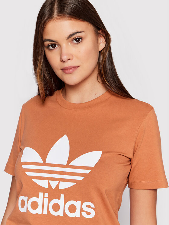 Adidas T Shirt Adicolor Classics Trefoil Hk9637 Pomarańczowy Regular
