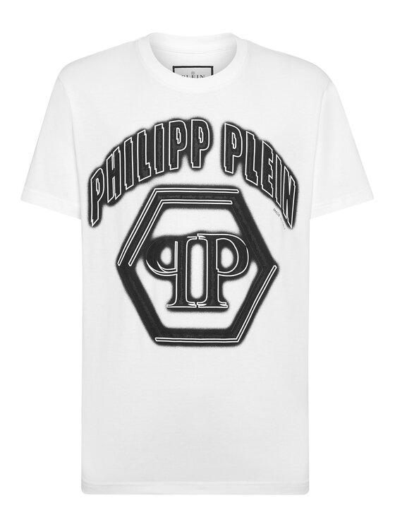 PHILIPP PLEIN T-Shirt 19125 Biały Regular Fit | Modivo.pl
