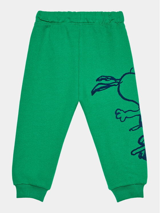 OVS Pantaloni trening SNOOPY 1831151 Verde Regular Fit | Modivo.ro