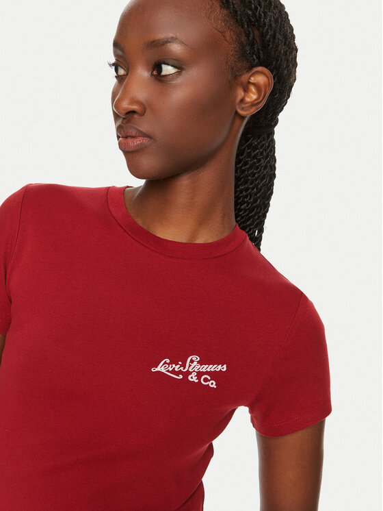 Levi's® T-Shirt Essential Sporty A8798-0025 Czerwony Slim Fit | Modivo.pl