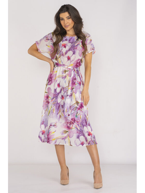 Awama Sukienka A510 Fioletowy Basic Fit | Modivo.pl