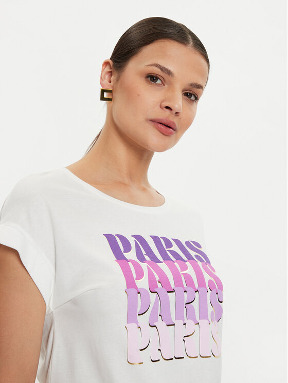 Morgan T-Shirt 241-DPARIS Biały Regular Fit | Modivo.pl
